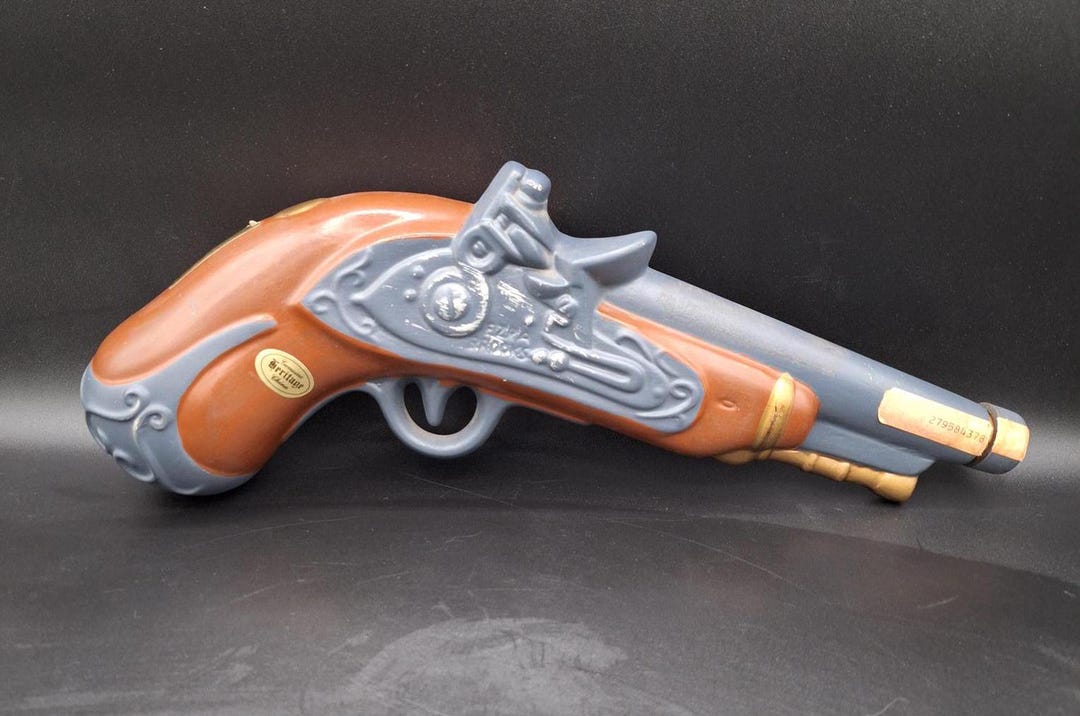 Vintage 1970's Ezra Brooks Whiskey Bottle Flintlock Dueling Figural ...