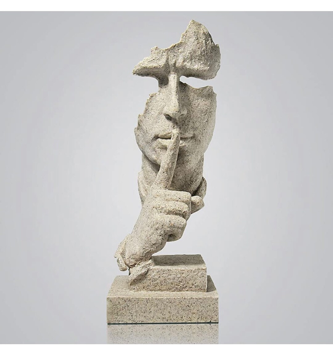 Silence Sculpture Handmade Mask Figurine Concrete Statue Home Decor ...