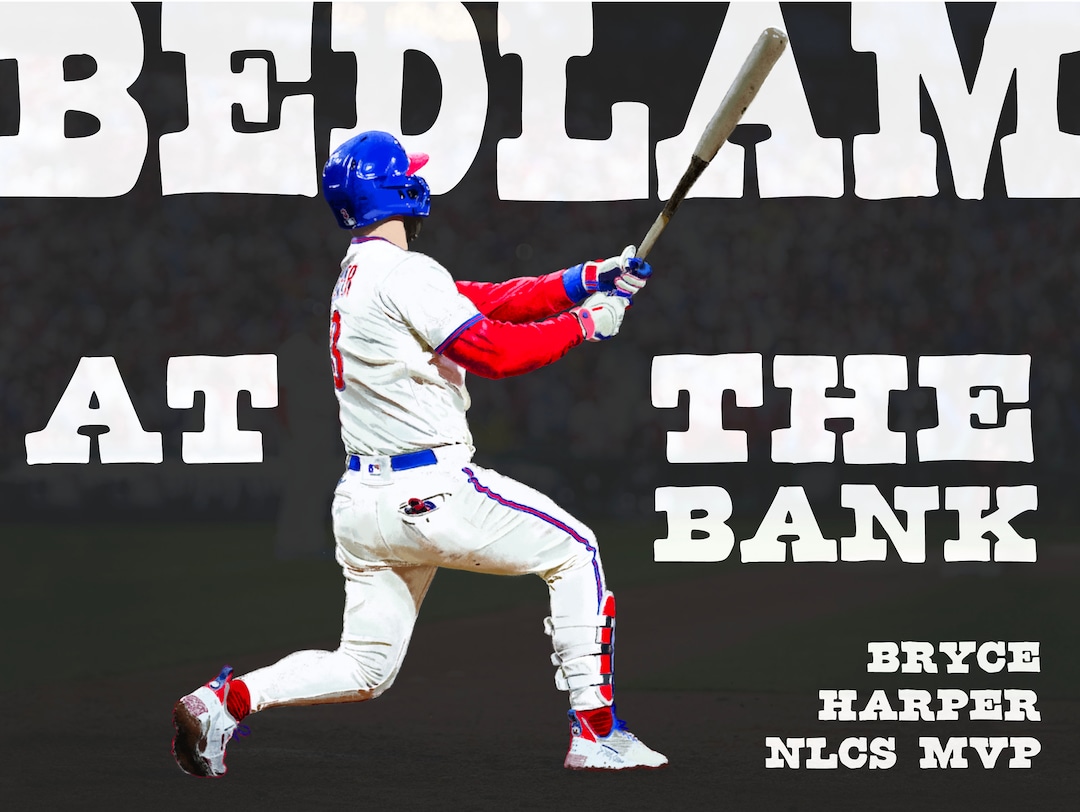 Bedlam at the Bank. Bryce Harper Poster, Wall Art Printable, Digital ...