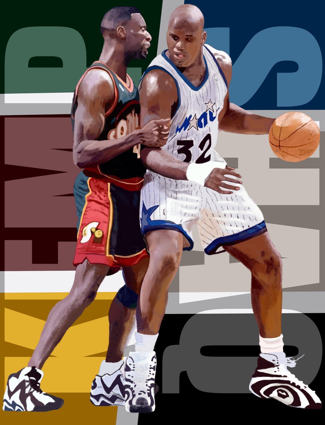 Kemp Vs Shaq Poster, Wall Art Printable, Digital Download, Man Cave ...