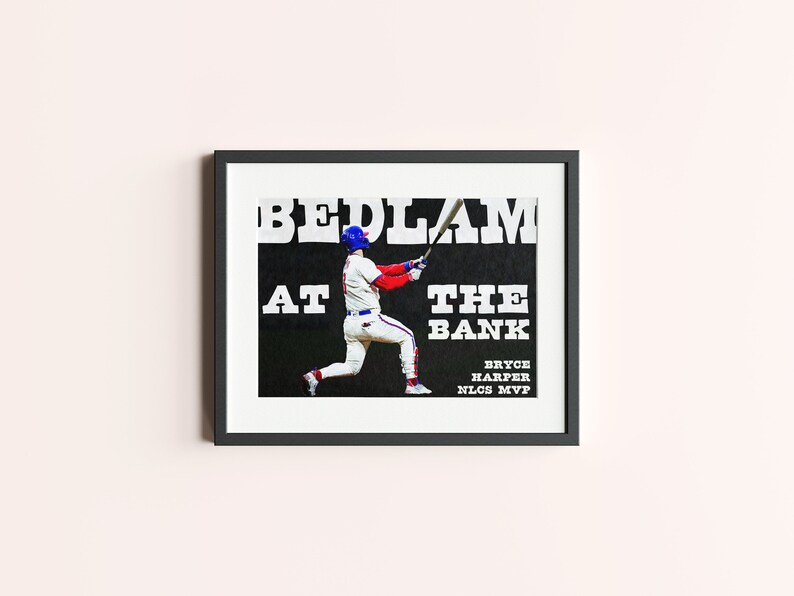 Bedlam at the Bank. Bryce Harper Poster, Wall Art Printable, Digital ...