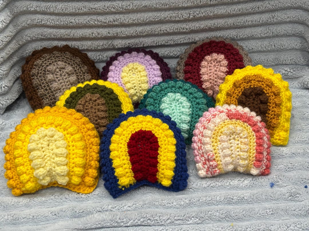 Rainbow Boho Baby Rattle – Bobble Texture, Handcrafted With Acrylic ...