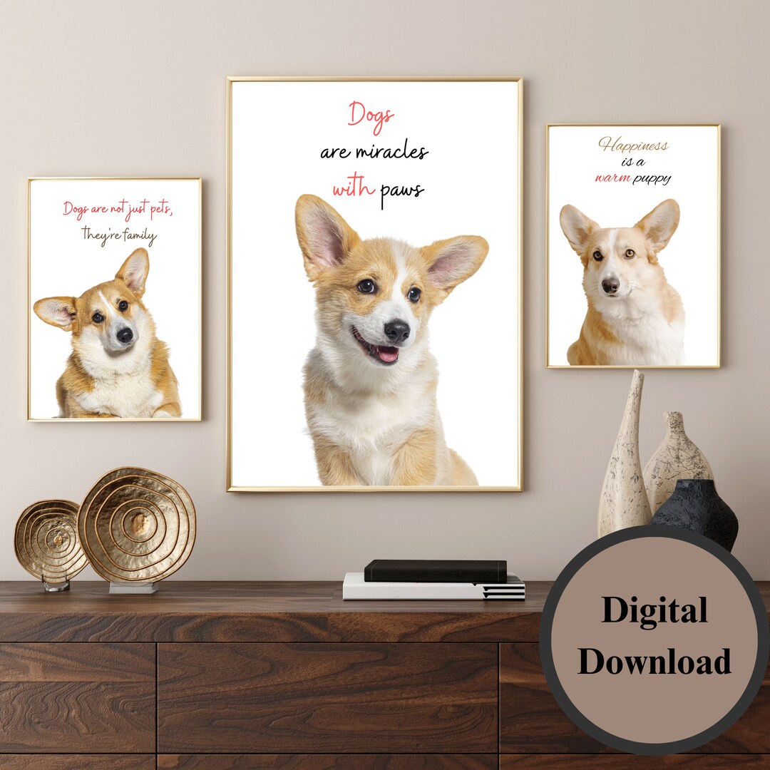 3 Set Pet Wall, Pet Wall Art, Wall Art, Wall Decor, Office Decor ...