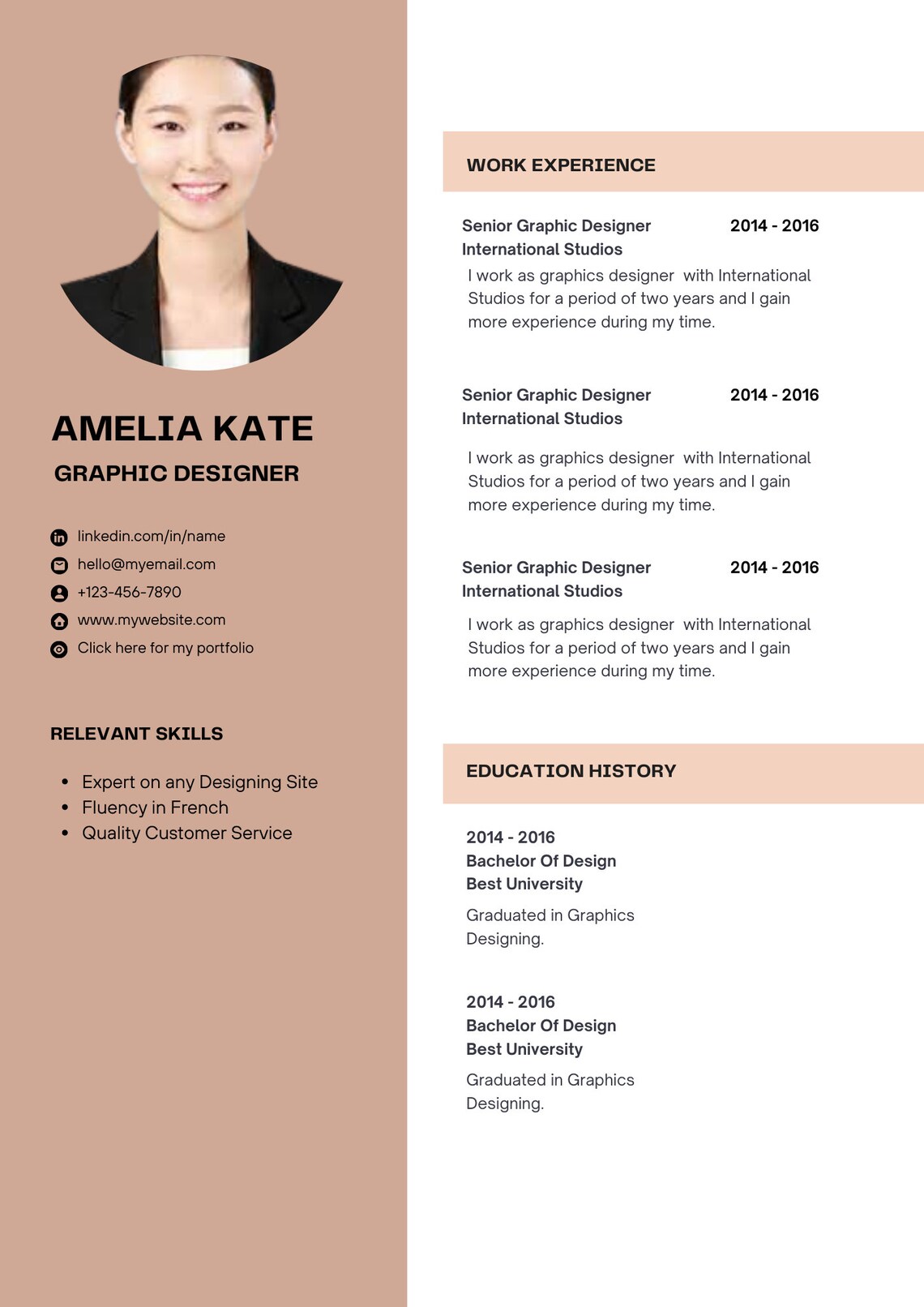 Digital Resume Template, CV Template, Editable Resume Template ...