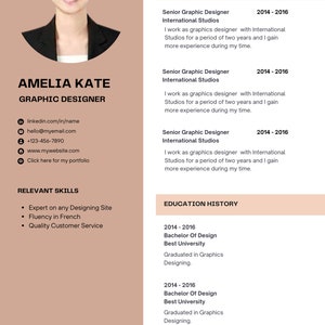 Digital Resume Template, CV Template, Editable Resume Template ...