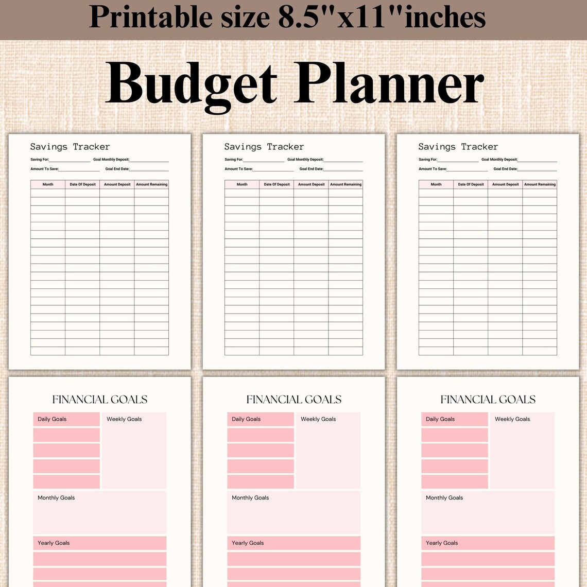 Budget Planner, Printable Budget Planner, Budget Goal, Instant Download ...