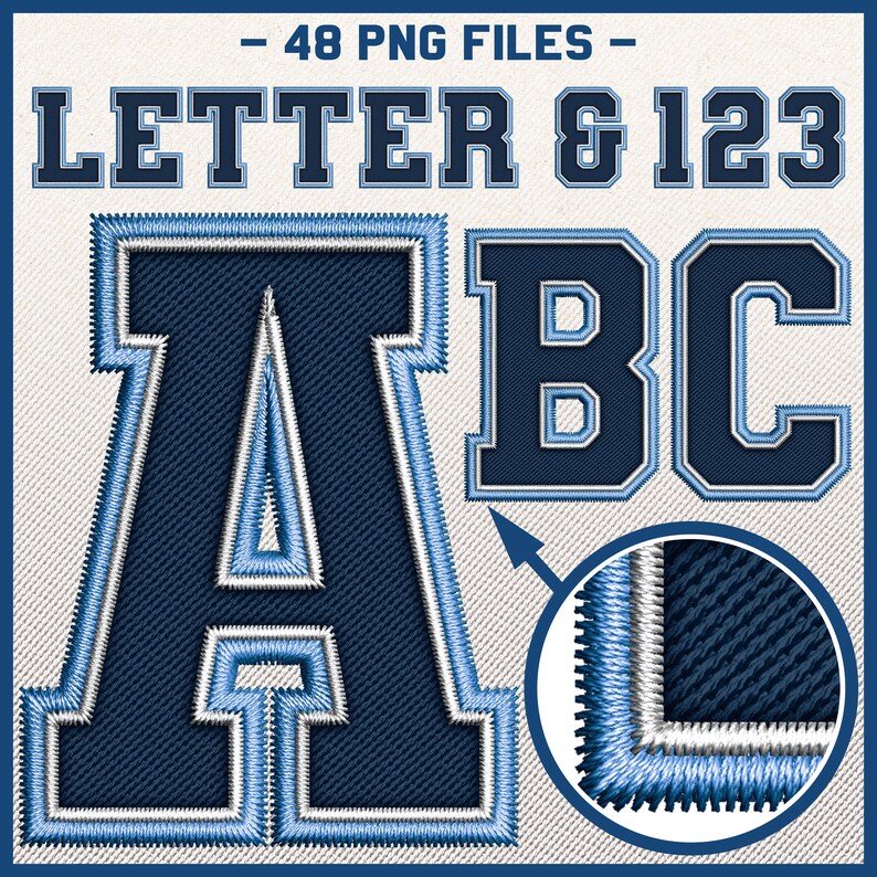 Faux Embroidery PNG Alphabet, Tennessee Varsity Style Alphabet Set ...