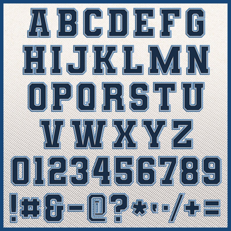 Faux Embroidery PNG Alphabet, Tennessee Varsity Style Alphabet Set ...