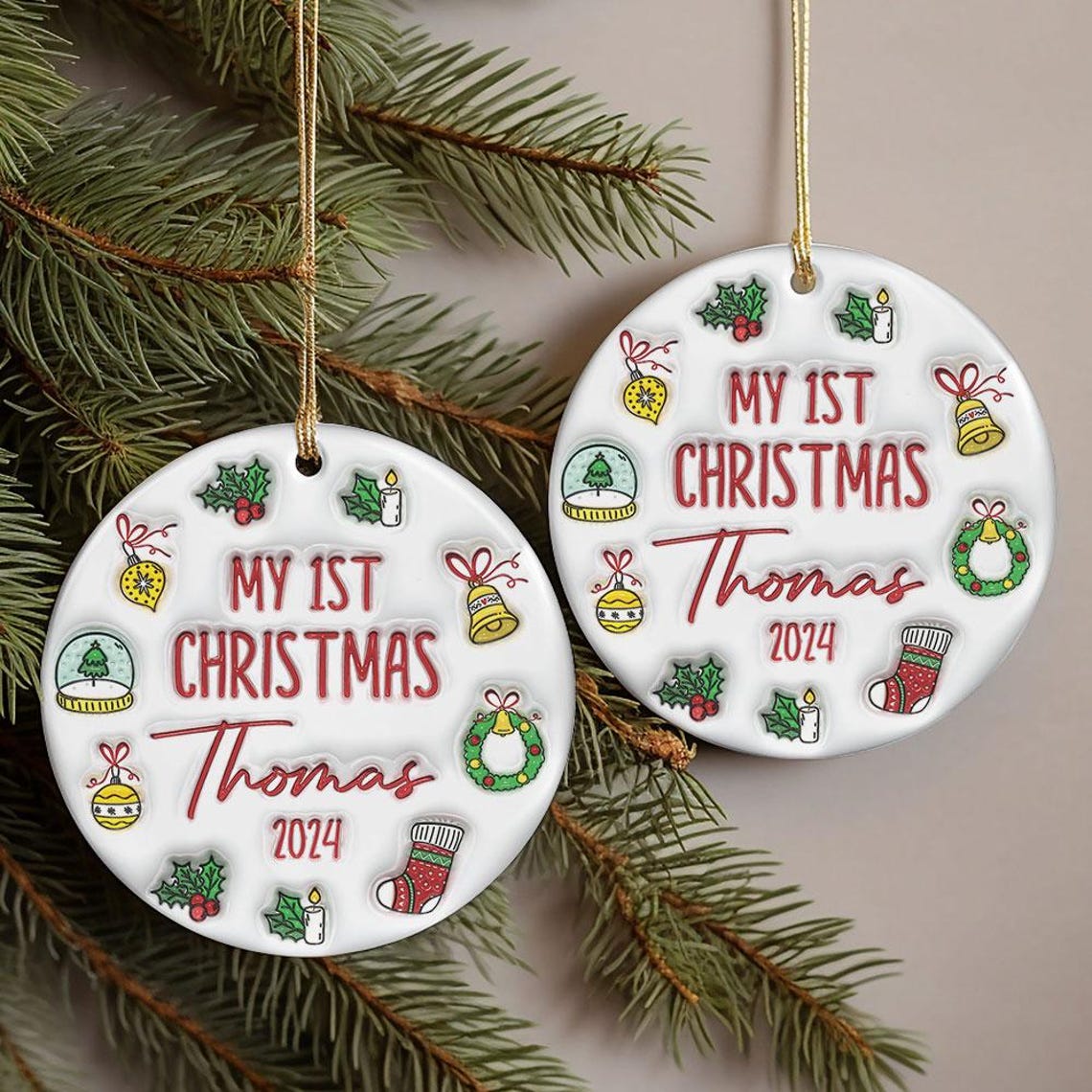 My First Christmas Ornament, Personalized Baby's 1st Christmas Ornament ...
