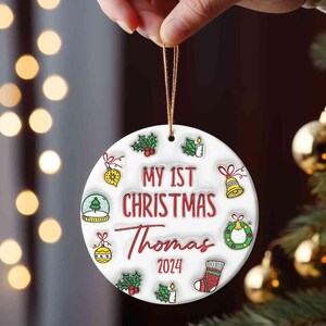 My First Christmas Ornament, Personalized Baby's 1st Christmas Ornament ...