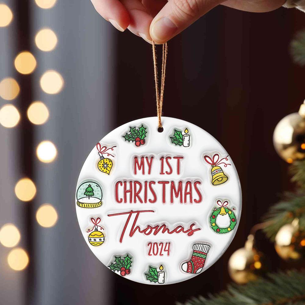 My First Christmas Ornament, Personalized Baby's 1st Christmas Ornament ...