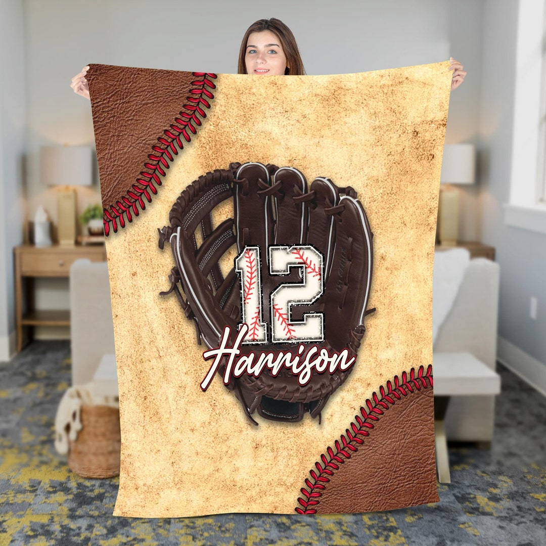 Personalized Baseball Blanket, Custom Baseball Player Blanket ...