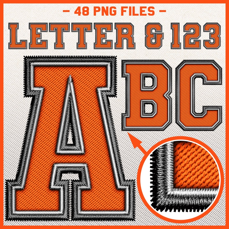 Faux Embroidery PNG Alphabet, Cincinnati Varsity Style Alphabet Set ...
