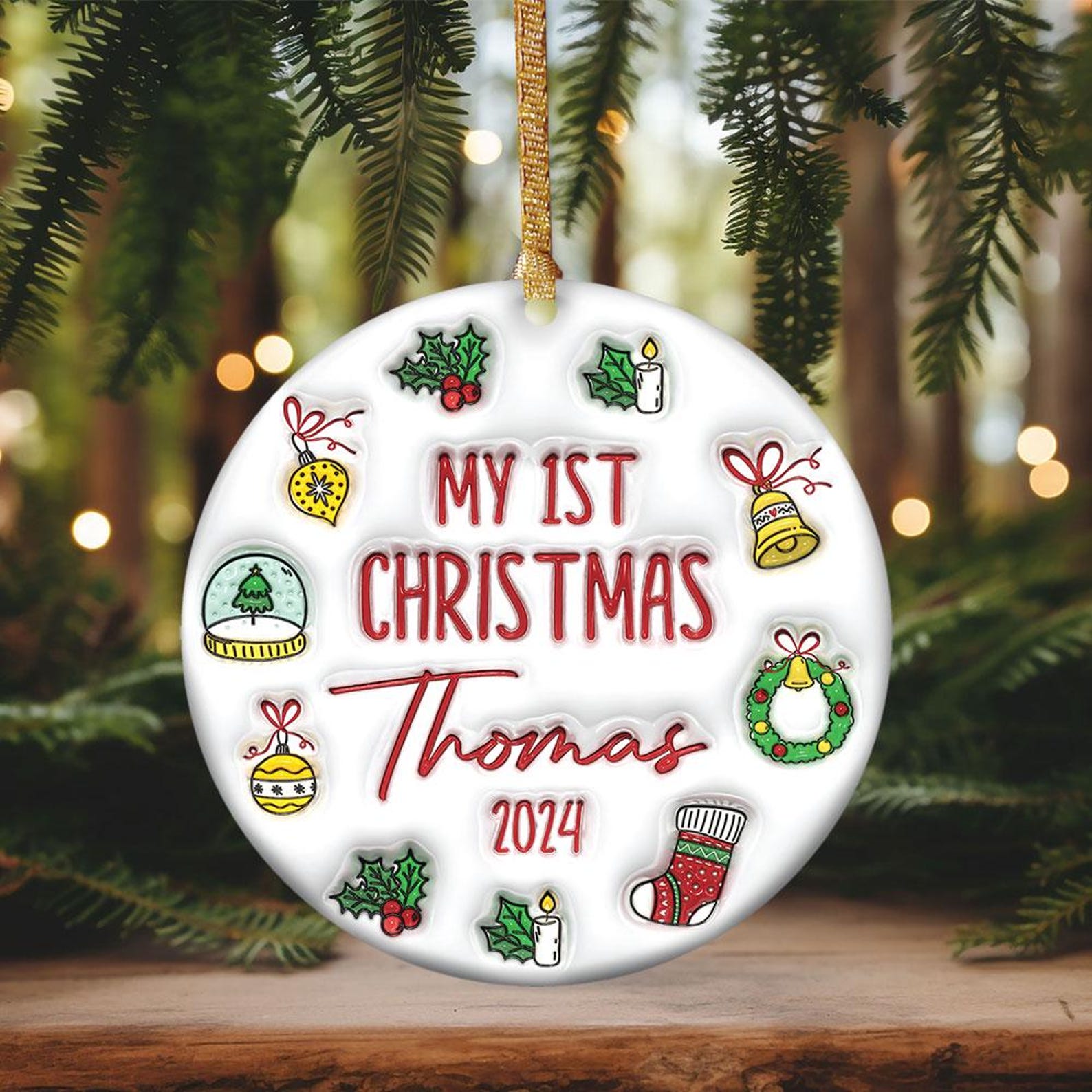 My First Christmas Ornament, Personalized Baby's 1st Christmas Ornament ...