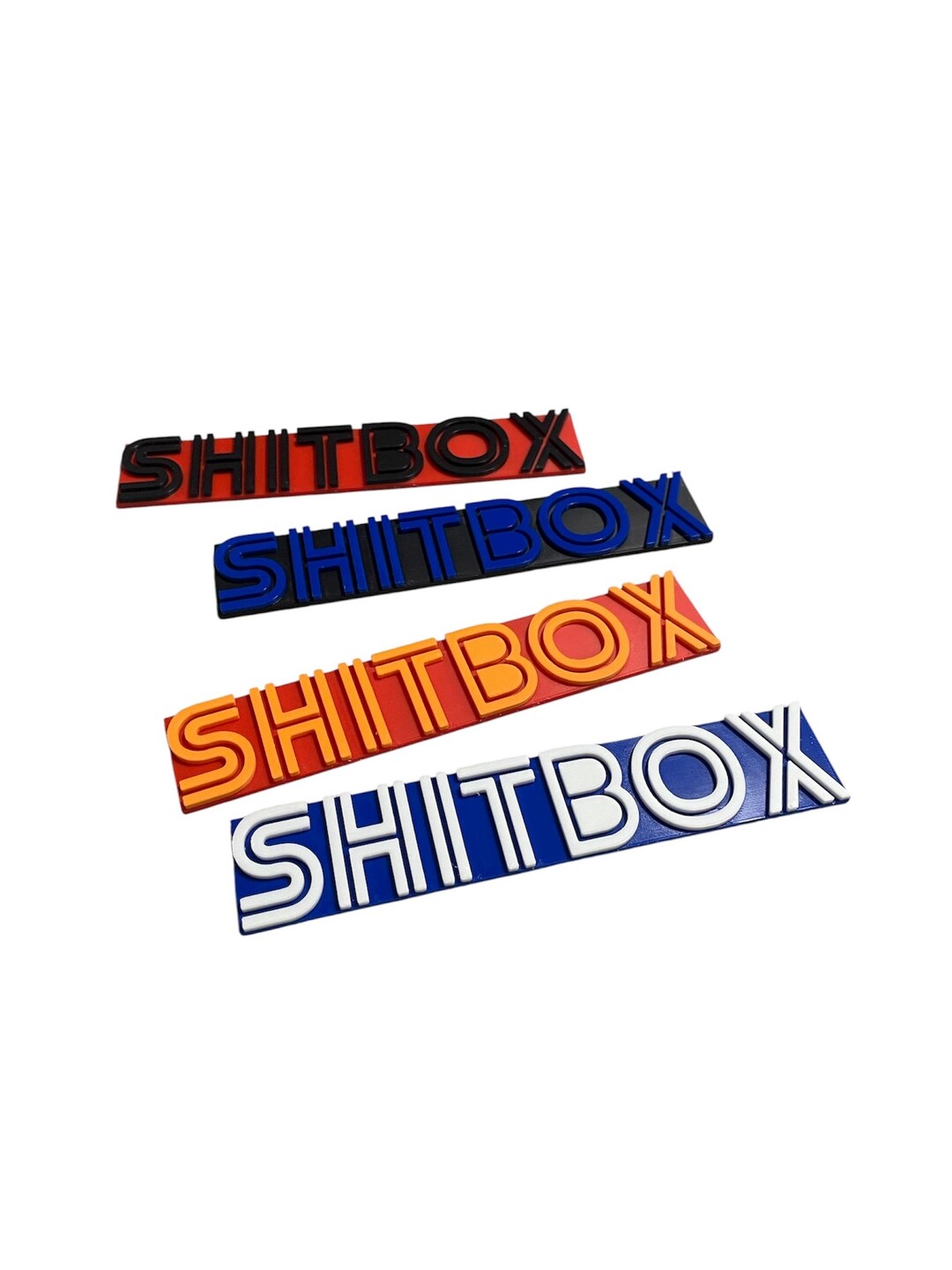 Custom “shitbox” 3D Printed Car Badge – Funny Car Emblem for JDM, Drift ...