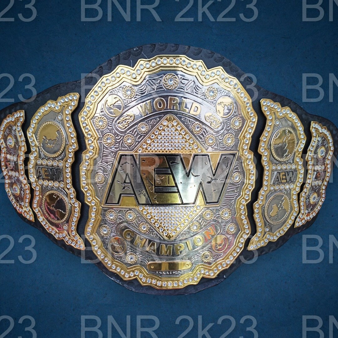 AEW World Heavyweight Championship Replica Title Belt Leather Strap 2mm ...