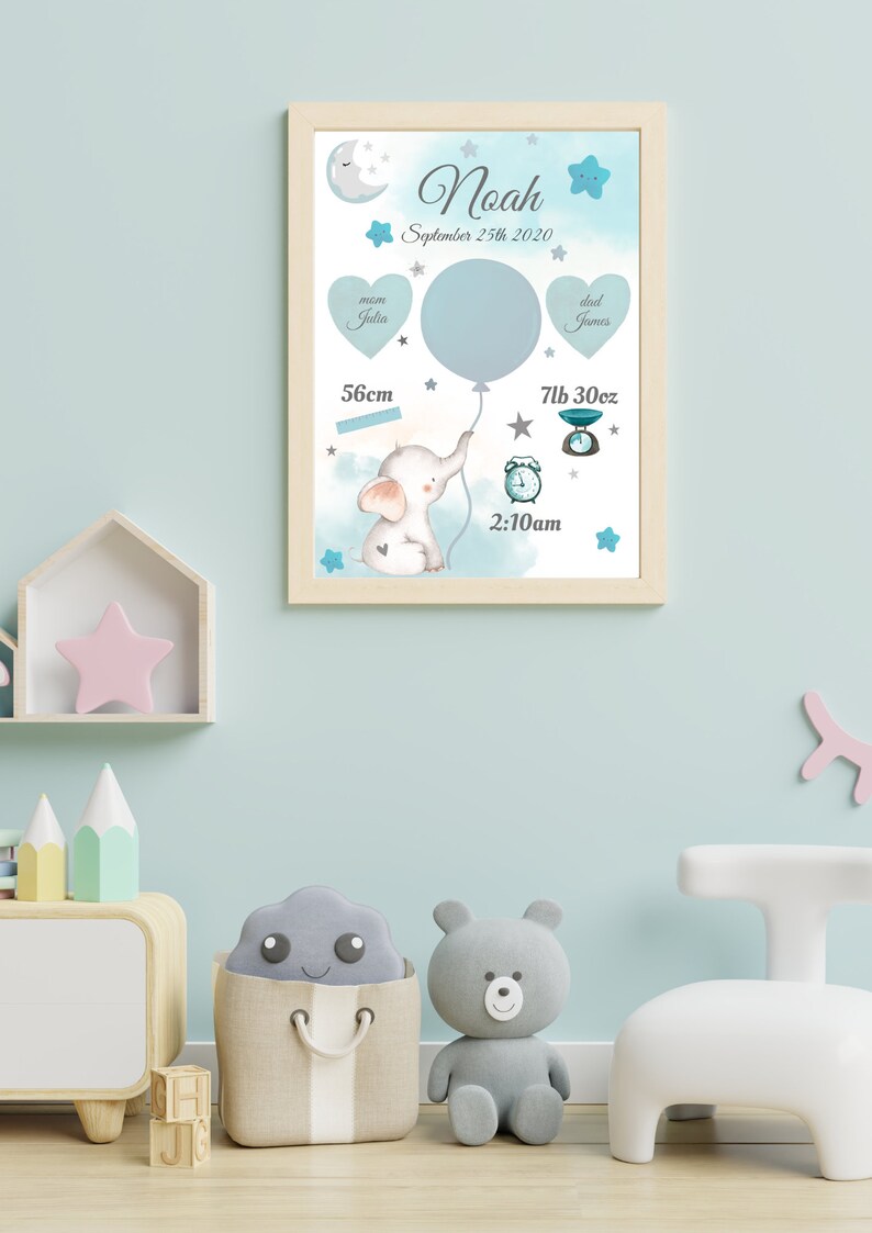 Editable Digital Baby Boy Birth Announcement - Etsy