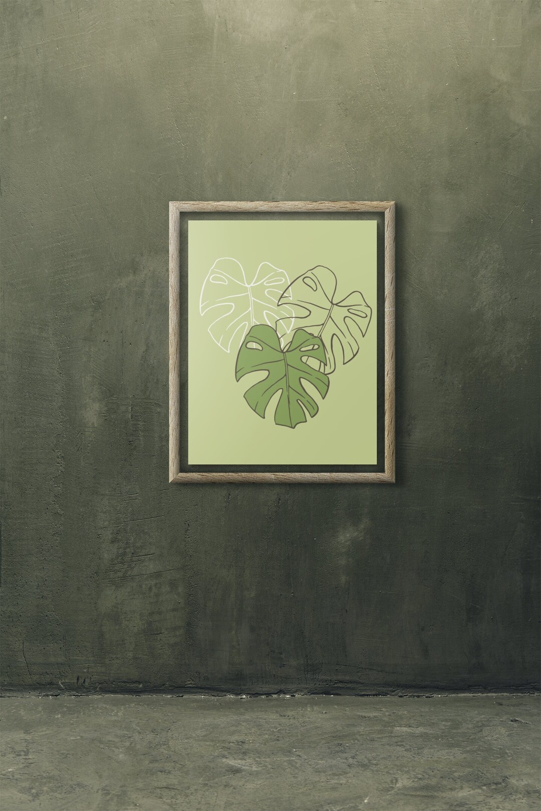 3 Monstera Leaf Digital Download Printable Wall Art - Etsy