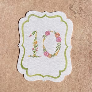 Watercolor Floral Table Numbers - Etsy