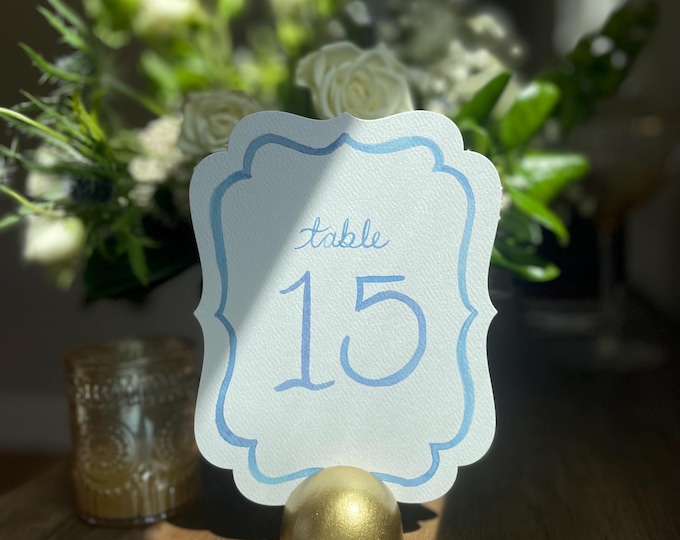 Blue Watercolor Table Numbers (1-26) - Digital Download - Etsy