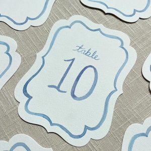 Blue Watercolor Table Numbers - Etsy