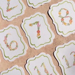 Watercolor Floral Table Numbers - Etsy