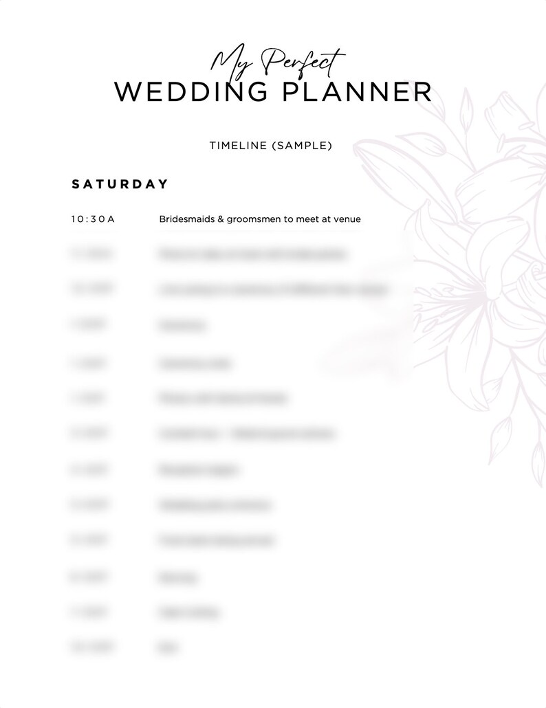 Wedding Planner | Printable | Wedding Checklist | Simple Wedding Guide ...
