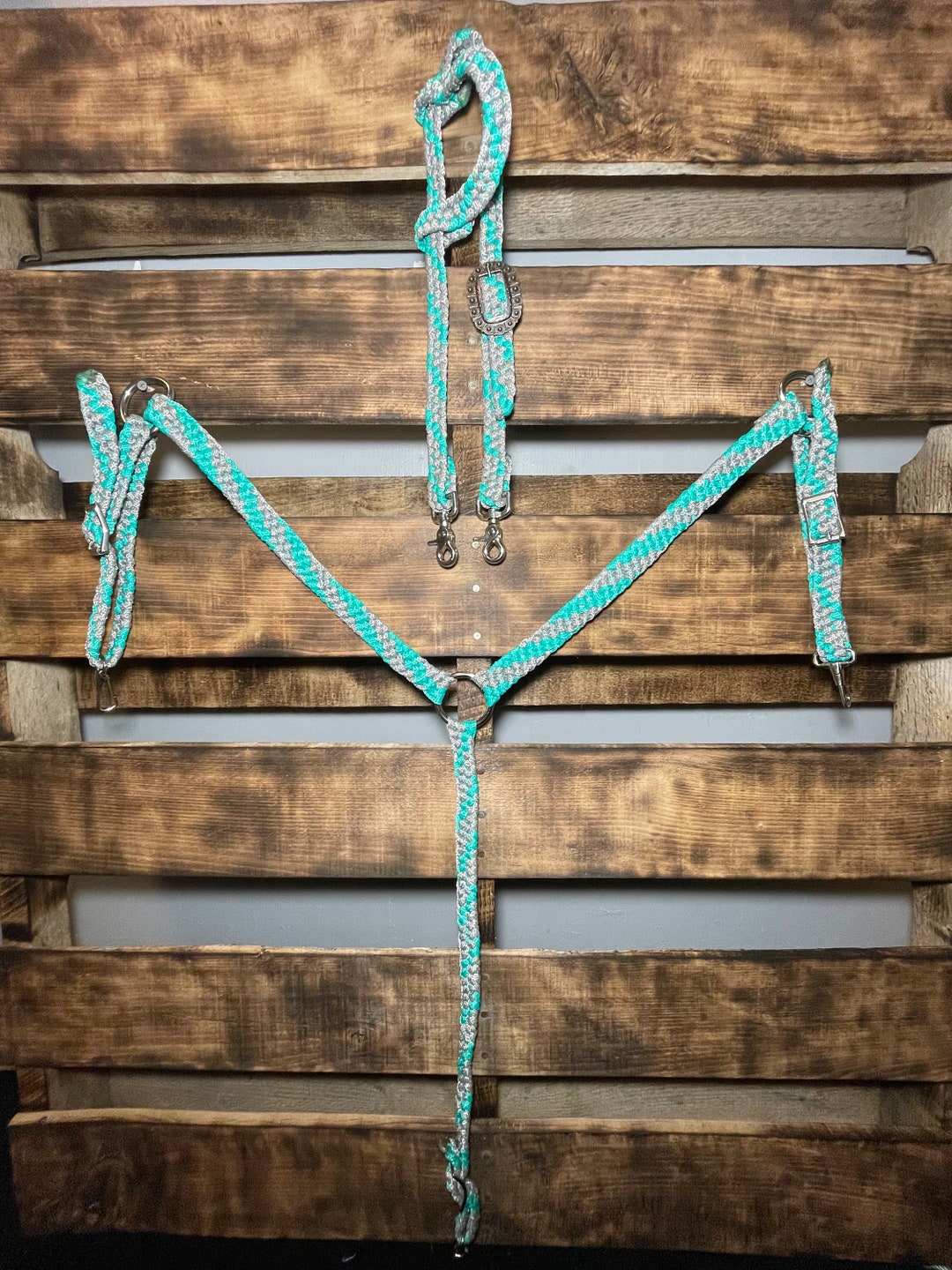 Grey & Turquoise Horse Tack Set - Etsy