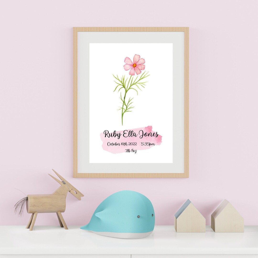 Birth Annoucement Poster, Birth Annoucement Wall Art, Nursery Wall Art ...