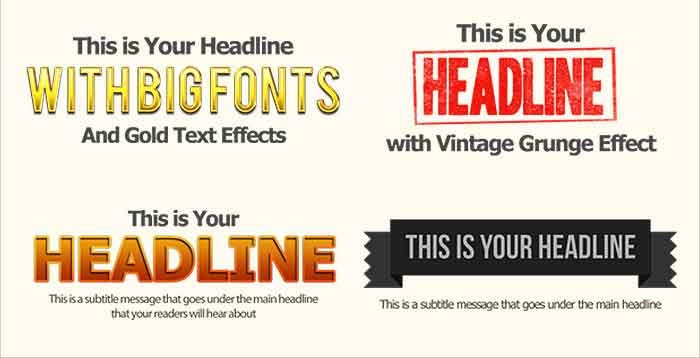 INSTANT DOWNLOAD, Headline Template Collection, Layered Photoshop PSD ...