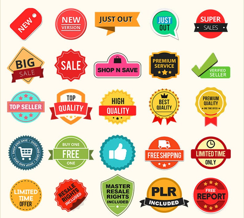 INSTANT DOWNLOAD, Badge & Seal Template Collection, Layered Photoshop ...