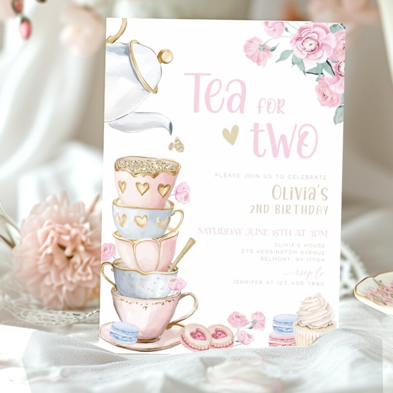 Printed Tea Party Invitations - Etsy