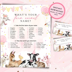 Farm Birthday Game Printable Sign Name Cards Farm Animal Ranch Party ...
