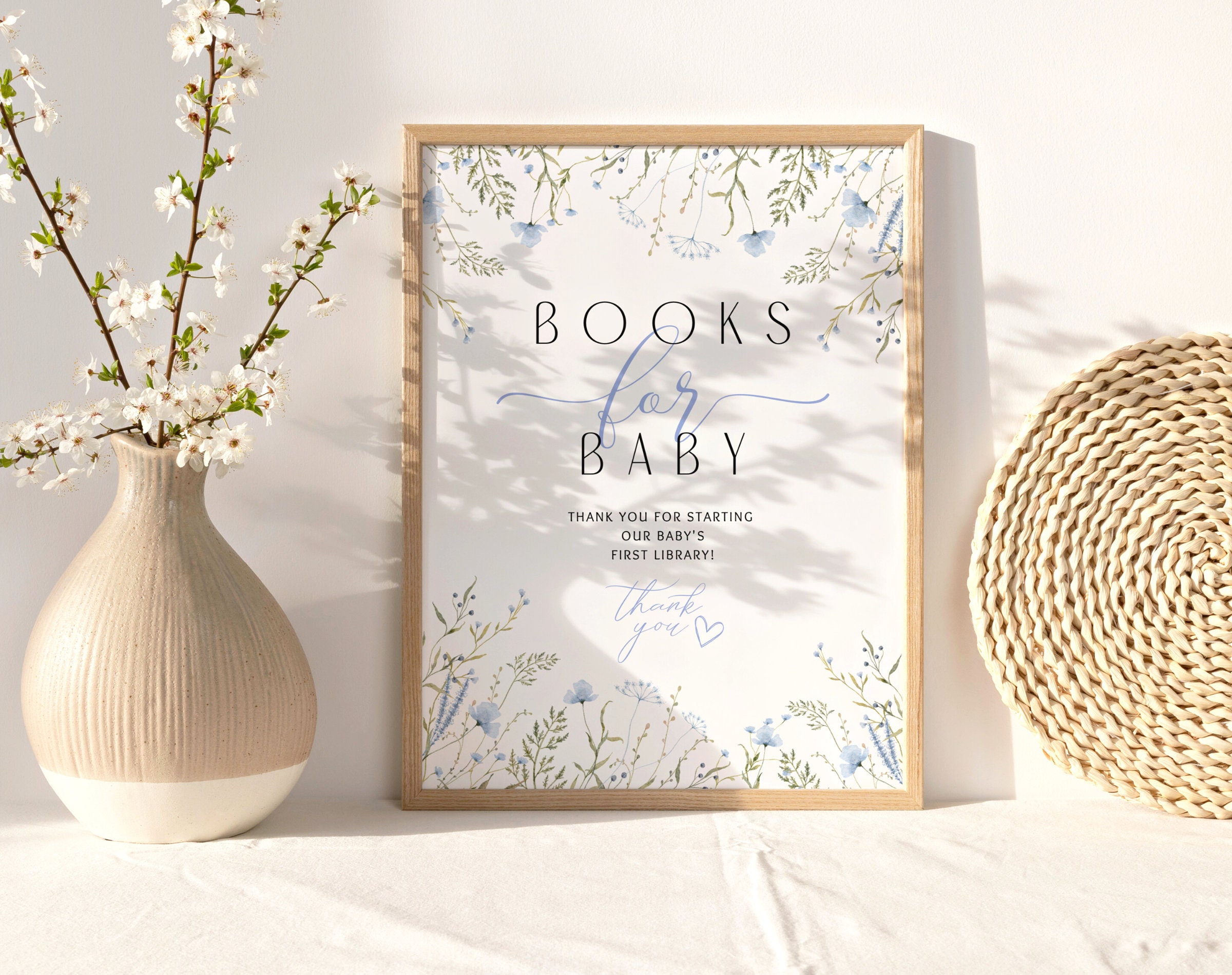 Books for Baby Sign & Cards Ready to Print FREE Edit - Etsy