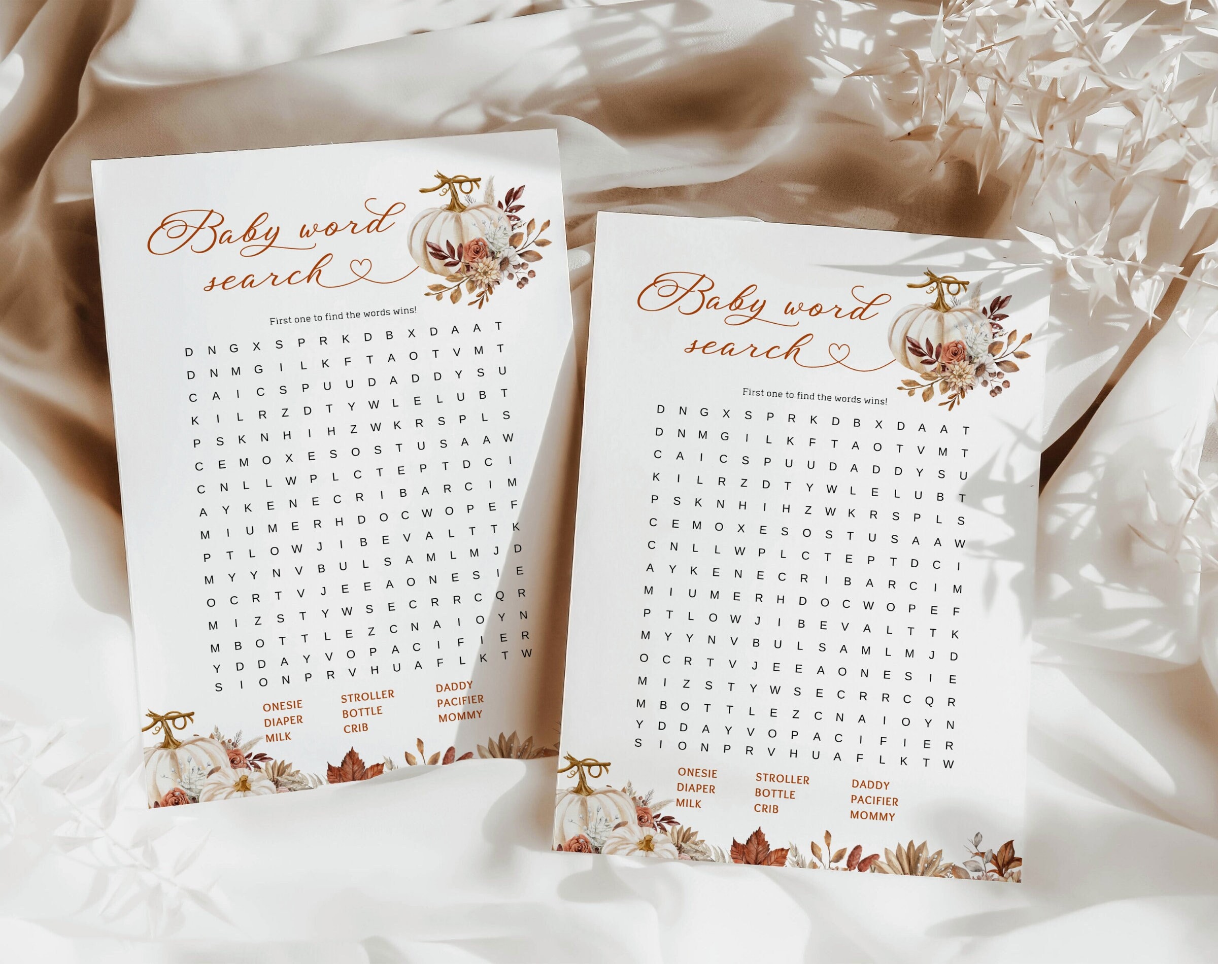 Baby Word Search Shower Game Ready to Print Baby Shower Word Search ...