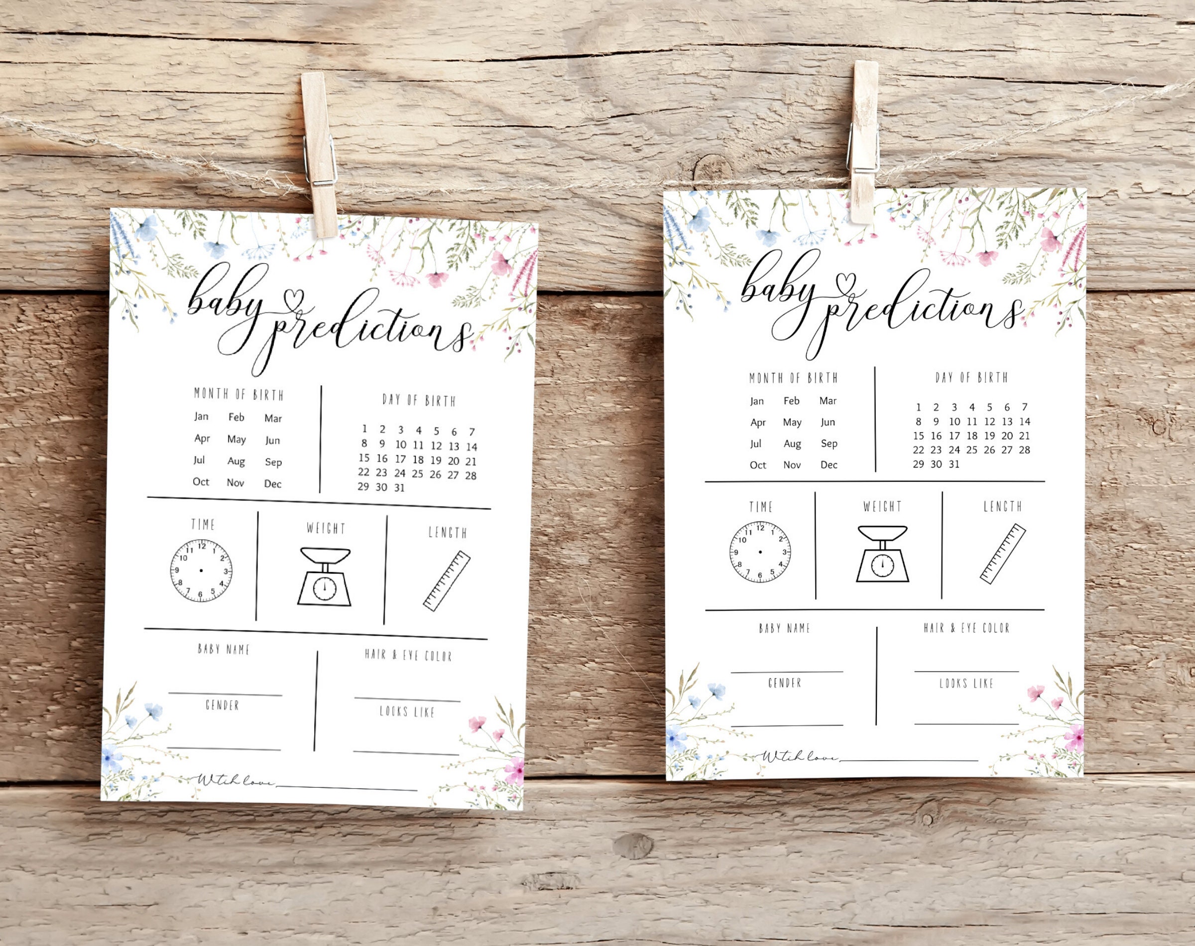 Baby Predictions Gender Reveal Activity | Just Download & Print! | Baby ...