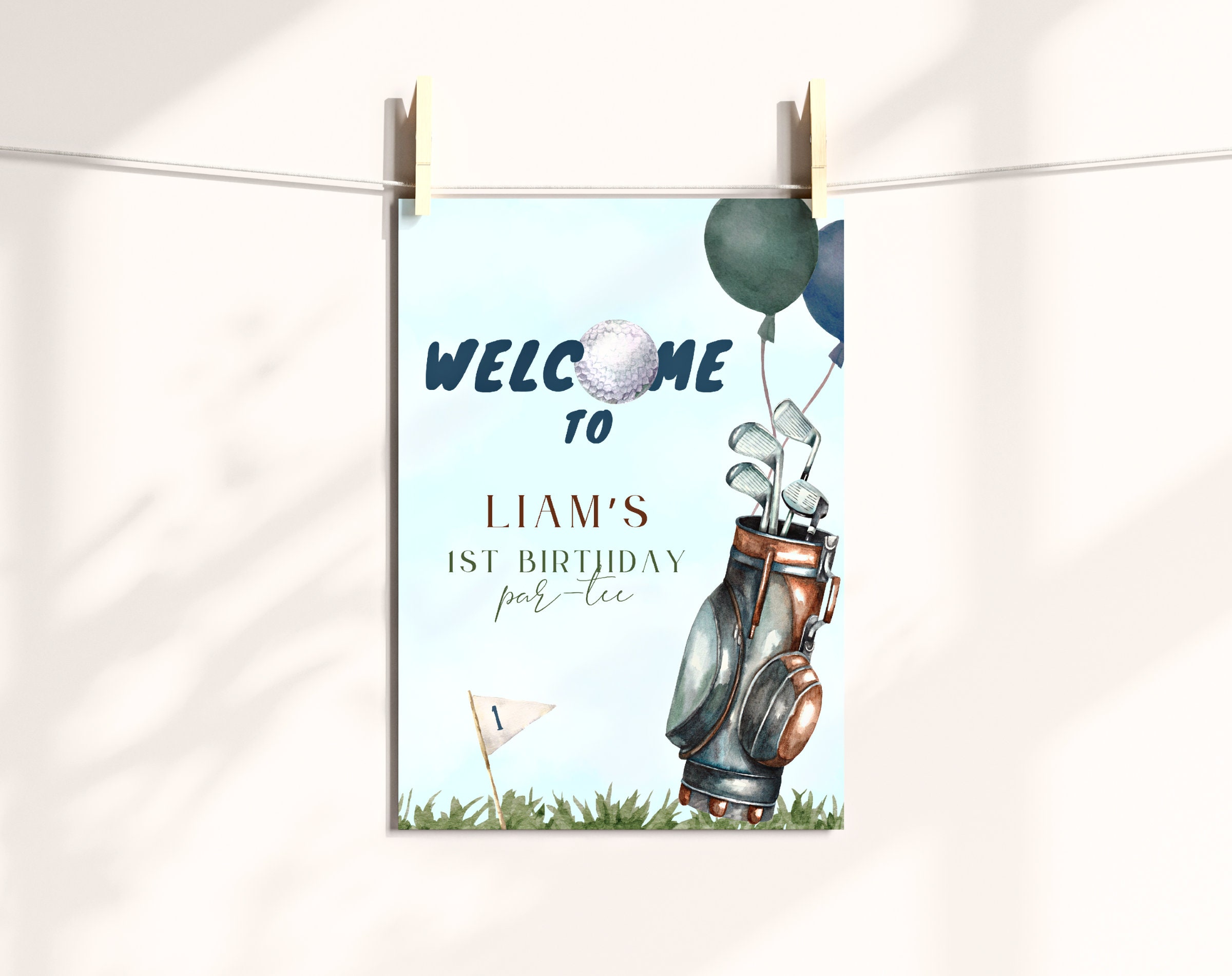 Golf First Birthday Welcome Sign | Golf 1st Birthday Decor | Golf ...