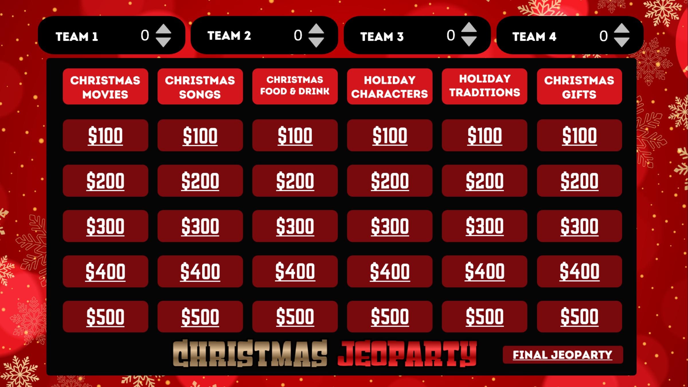 Christmas Jeoparty, Christmas Jeopardy, Powerpoint Christmas Trivia ...