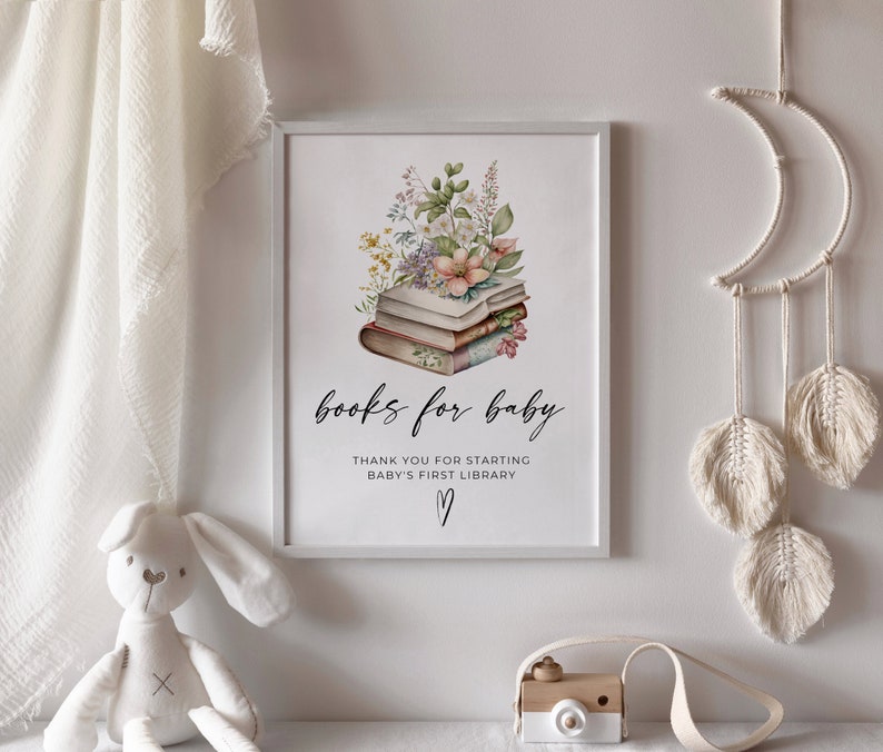 Boho Book for Baby Sign Printable Baby Shower Book for Baby Sign Garden ...