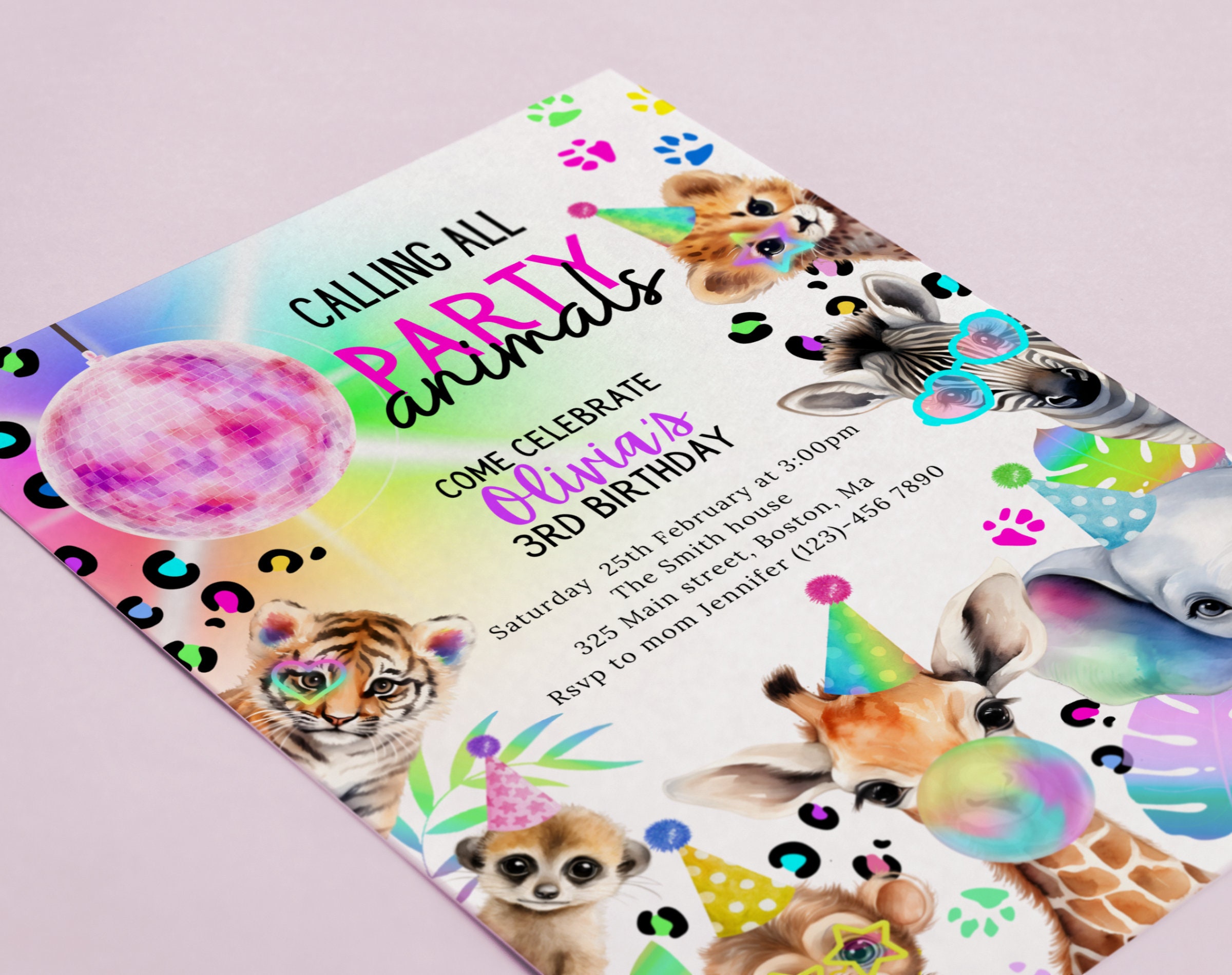 Party Animals Birthday Invitation Two Wild Birthday Young Wild and ...