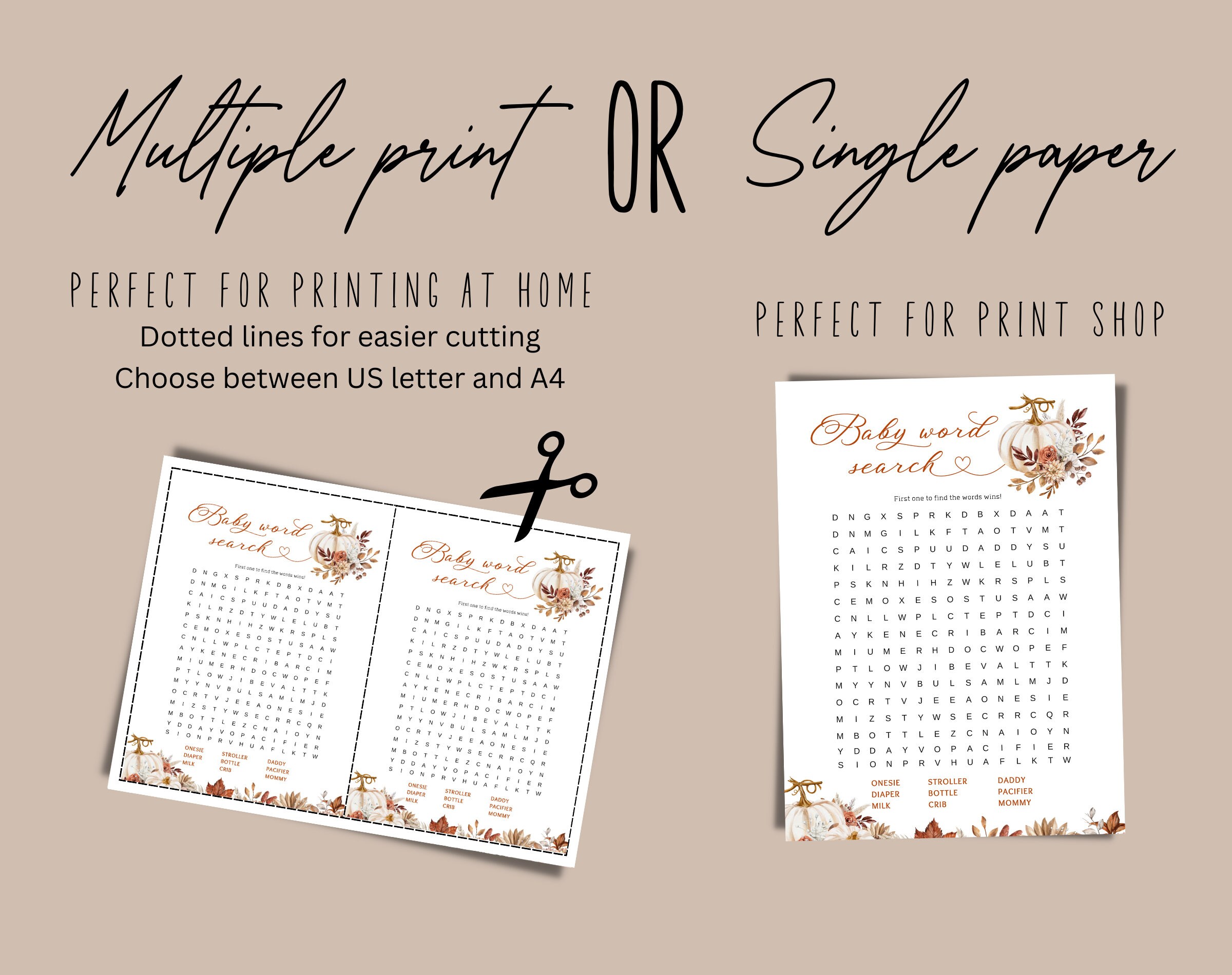 Baby Word Search Shower Game Ready to Print Baby Shower Word Search ...