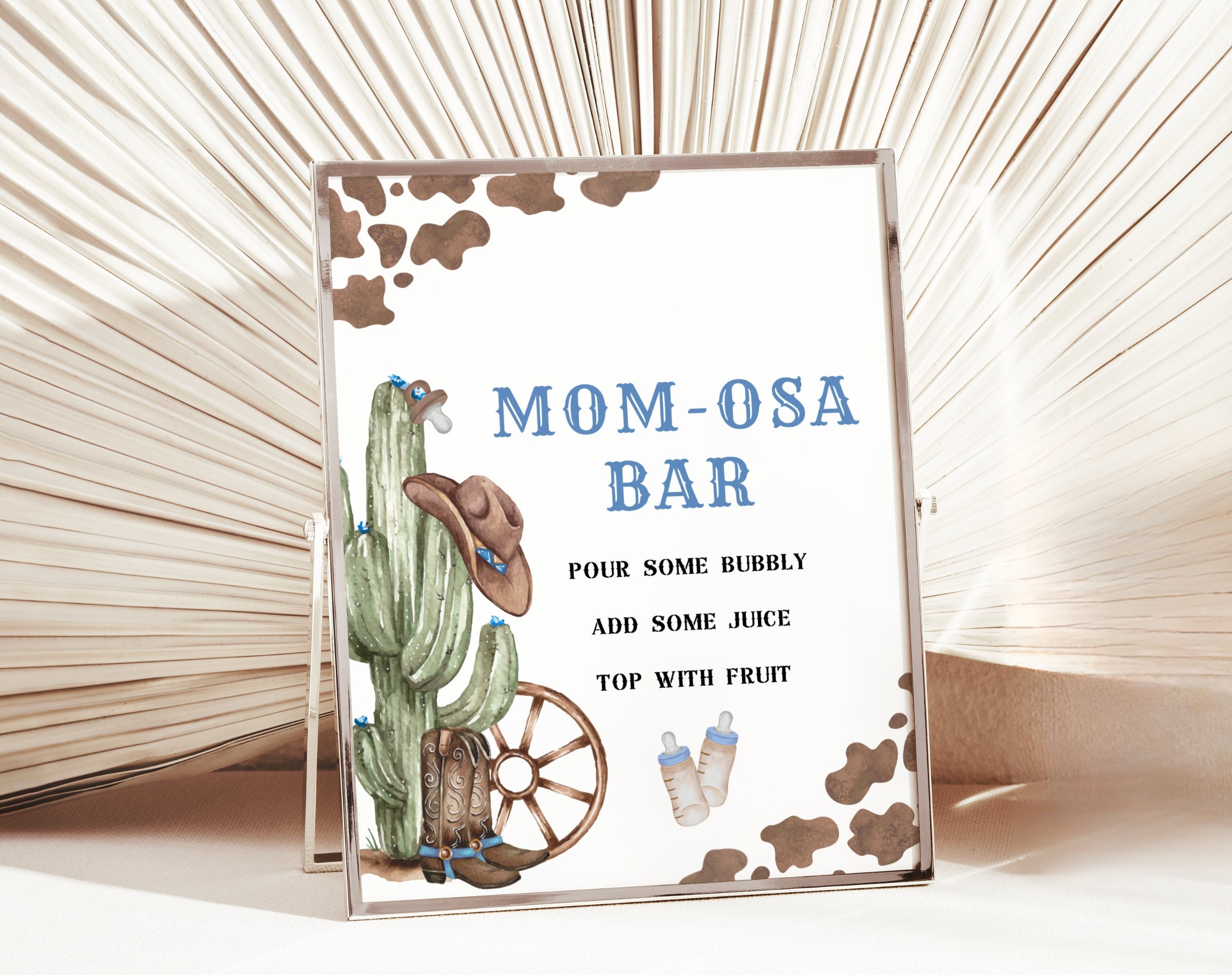 Printable Mimosa Bar Menu Sign Cowboy Baby Shower Mimosa Sign Western ...