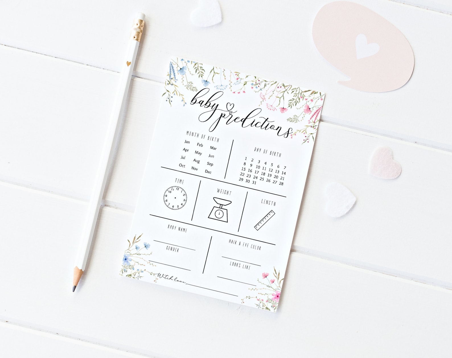 Baby Predictions Gender Reveal Activity | Just Download & Print! | Baby ...