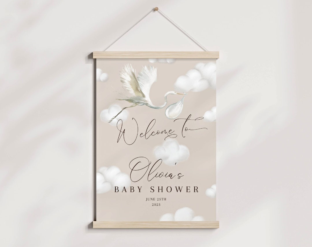 Boho Baby Shower Welcome Sign Baby Shower Cloud Welcome Sign We're on ...