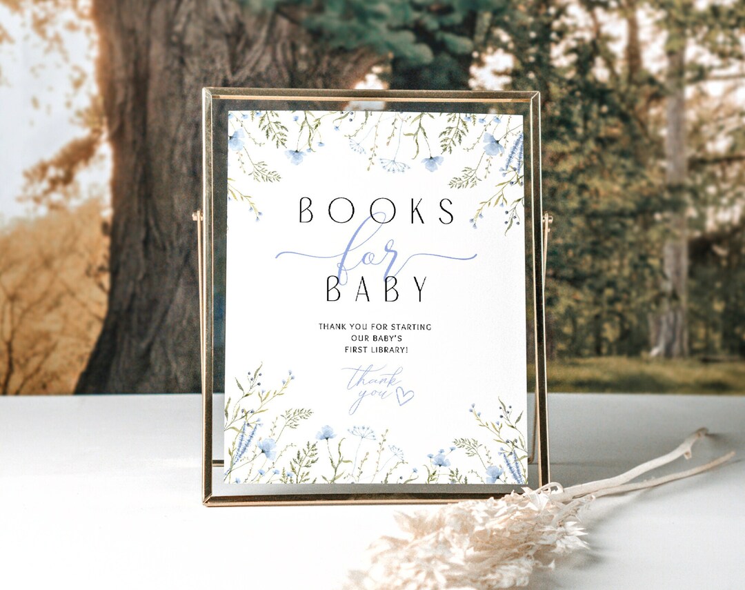 Books for Baby Sign - Ready to Print! | FREE Edit | Floral Baby Boy in ...