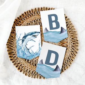 Ready to Print Shark Boy Birthday Banner Great White Shark Decor Boy ...