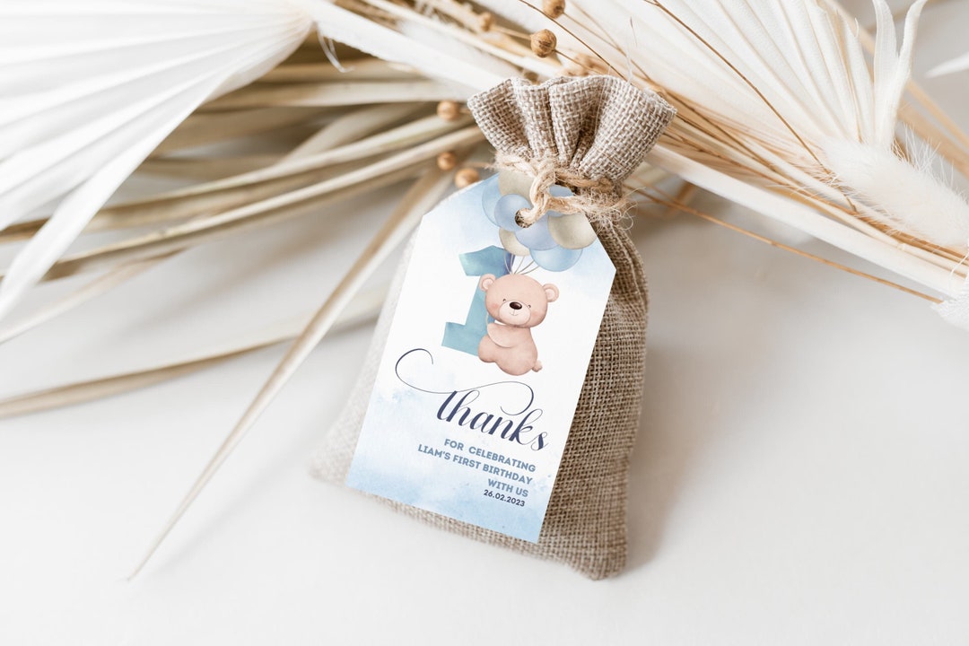 GIFT TAG 1st Birthday | Thank You Tag Party Favor Birthday Boy Girl ...