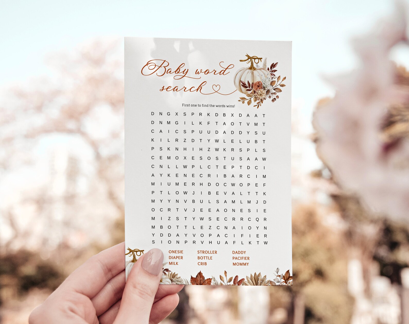 Baby Word Search Shower Game Ready to Print Baby Shower Word Search ...