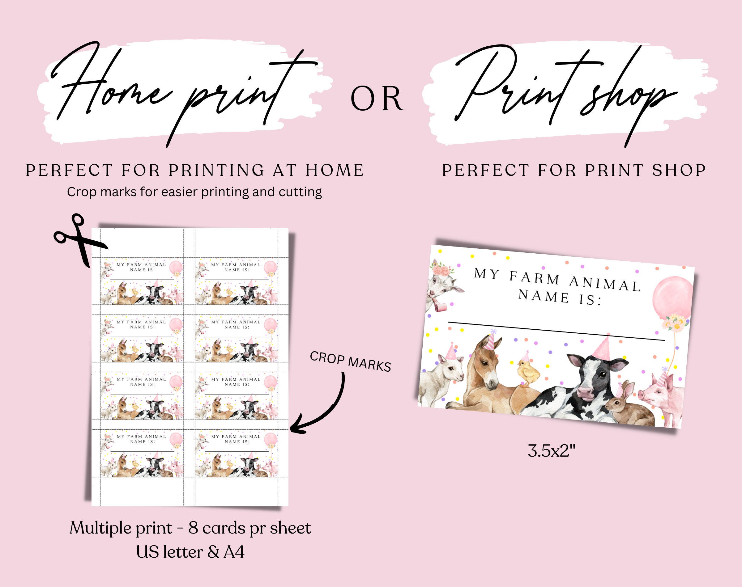Farm Birthday Game Printable Sign Name Cards Farm Animal Ranch Party ...