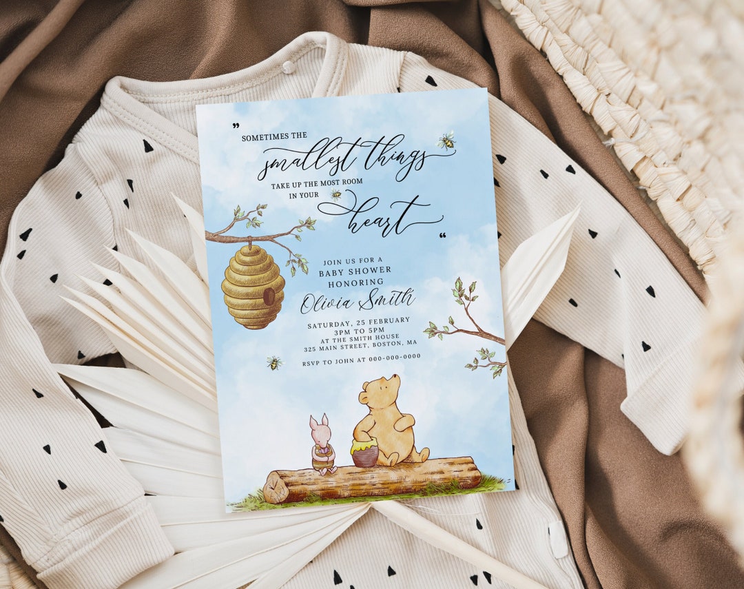 Winnie the Pooh Baby Shower Invitation, Editable & Printable, Winnie ...
